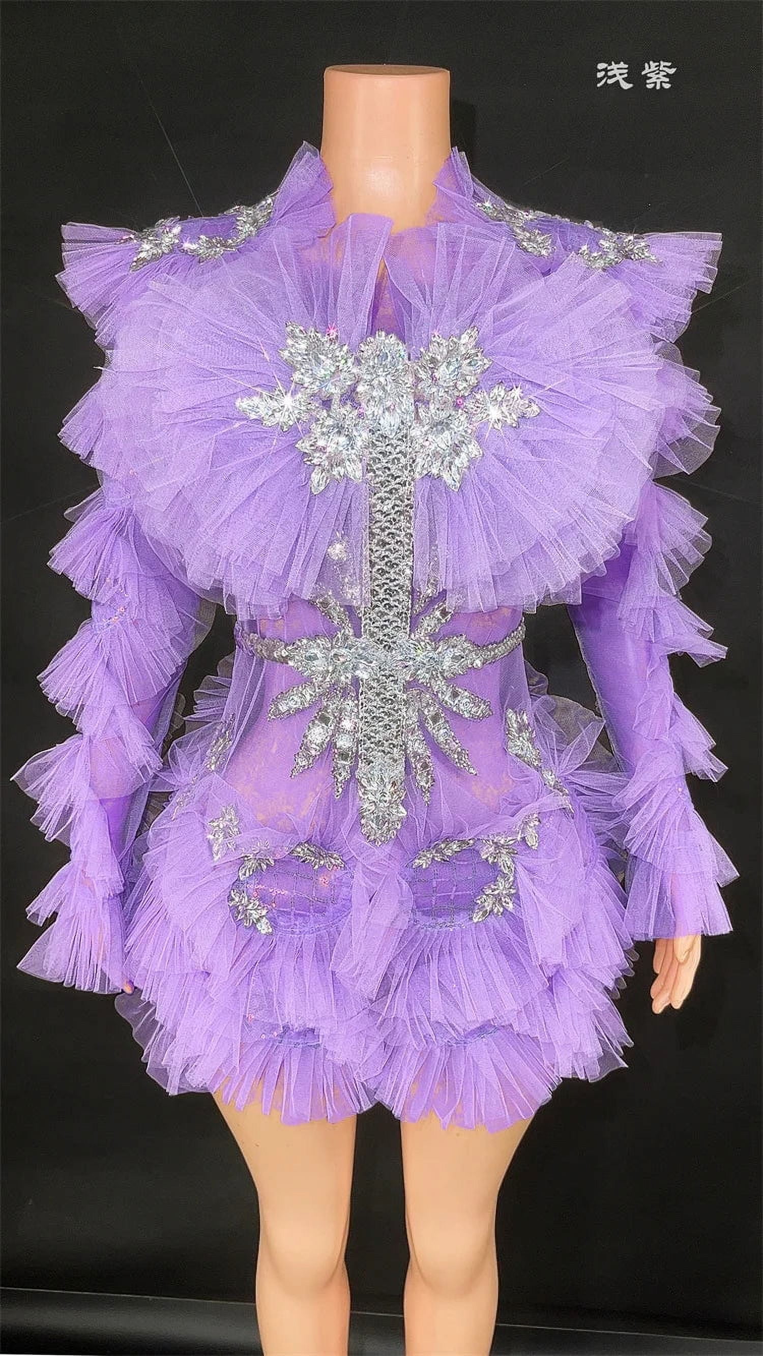 Sparking Diamonds Crystal Sexy Mesh See Through Bodycon Mini Dress ...