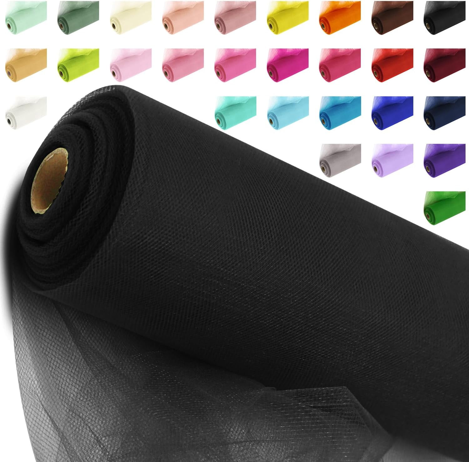 Sparklane 54" by 20 Yards Black Tulle Fabric Rolls - Tutu Spool Bolt ...