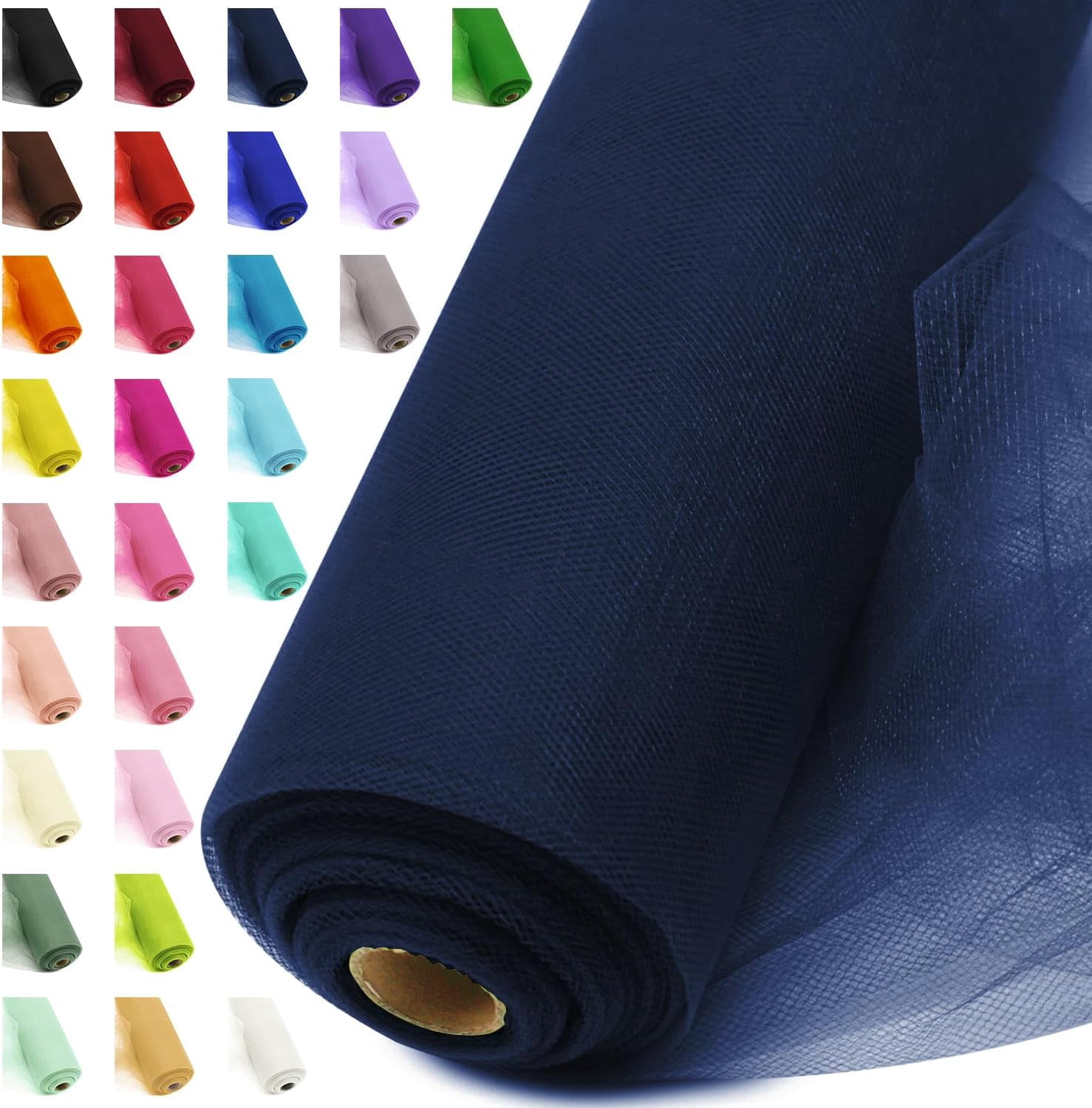 Sparklane 54" x 20 Yards Navy Blue Tulle Fabric Rolls - Tutu Spool Bolt ...