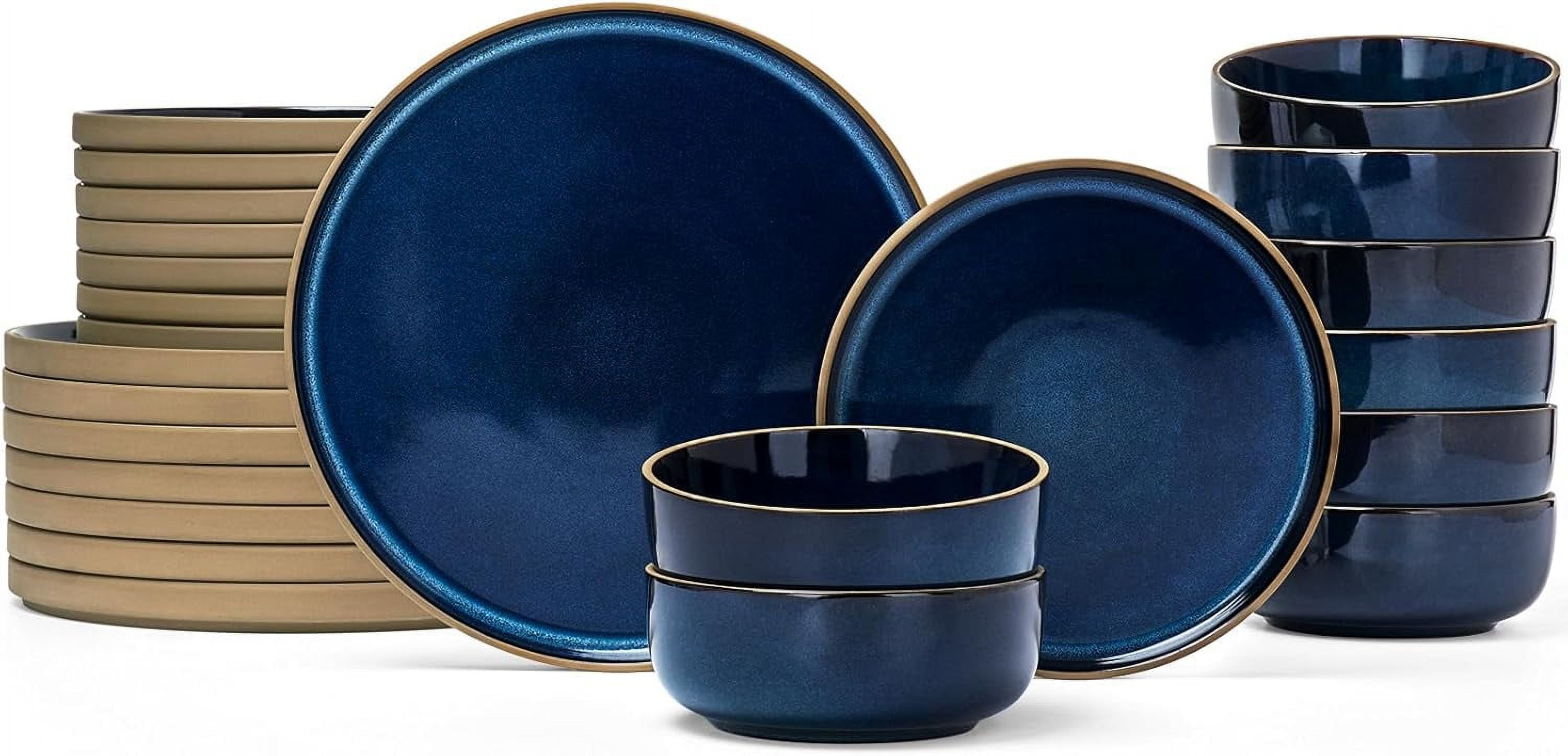 Sparklane Nature Plates and Bowls Set, 24 Pieces Dinnerware Sets ...