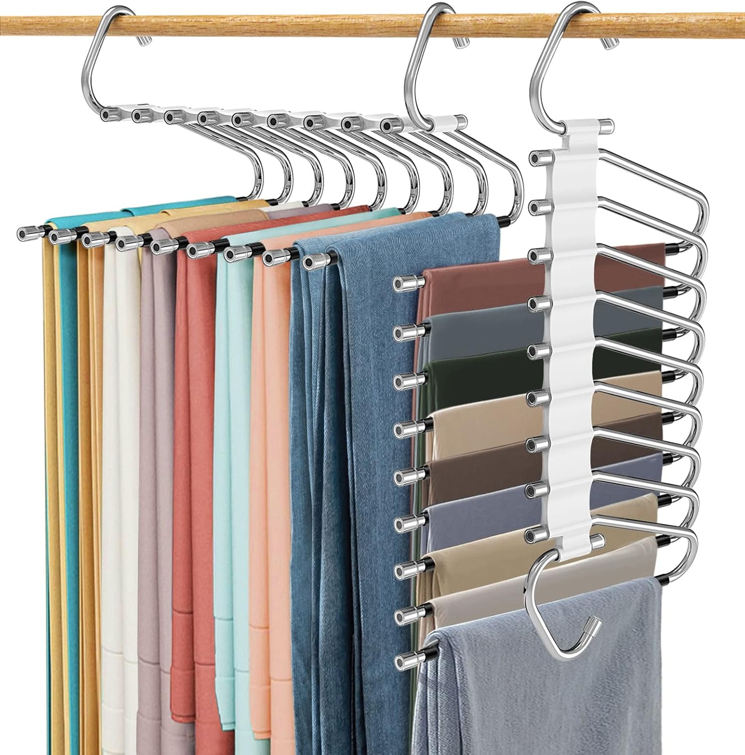 Sparklane Upgrade 9 Layers Pants Hangers Space Saving, 2 Pack ...