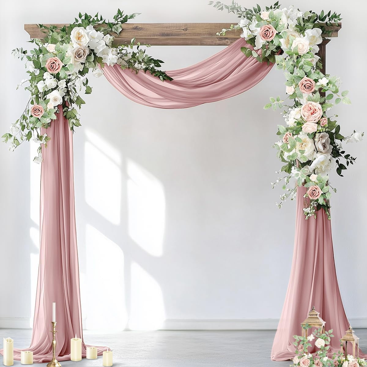 Sparklane Wedding Arch Draping Fabric 1 Panel 29" x 19Ft Dusty Rose ...