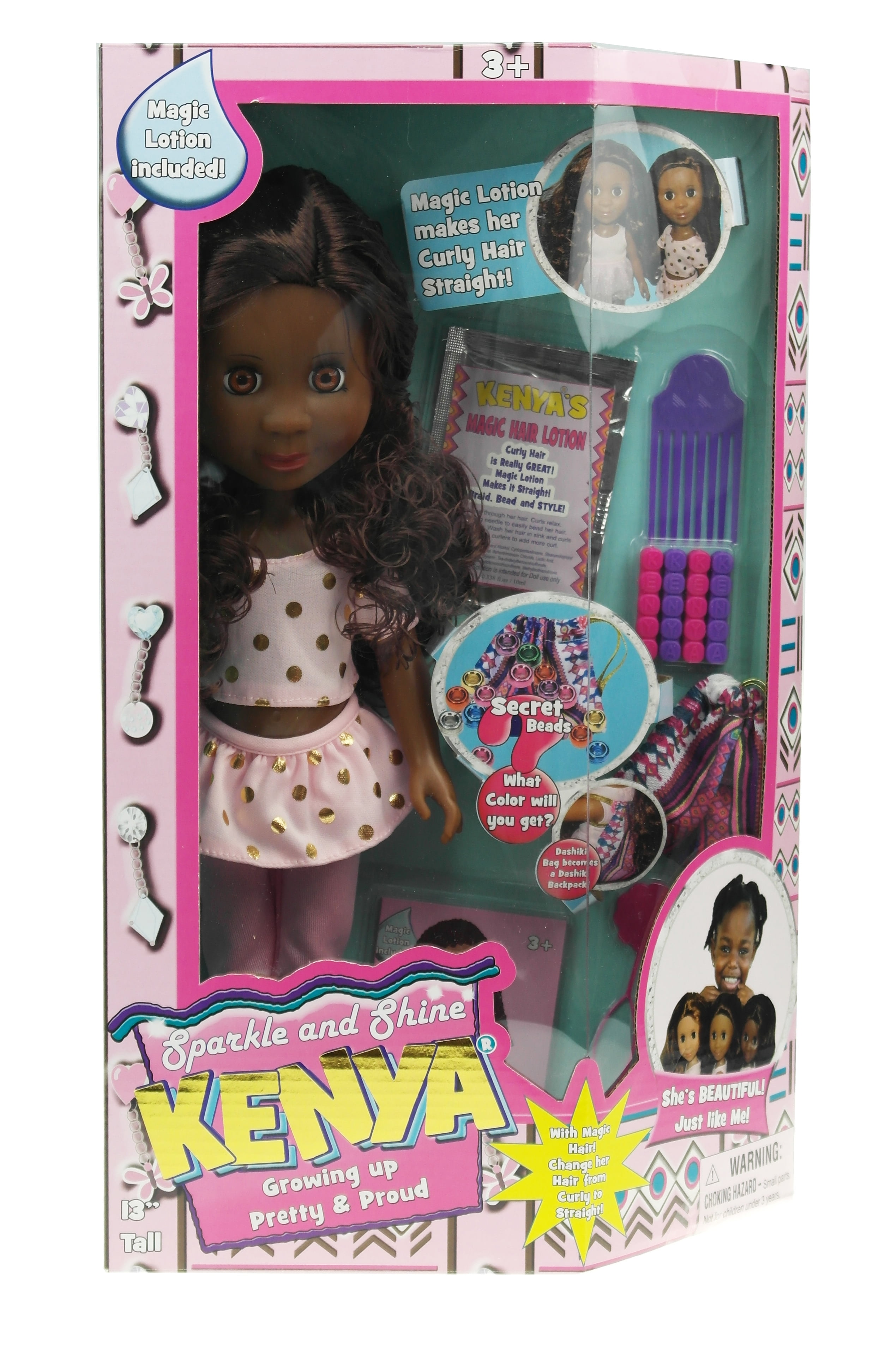 Kenya Doll - 13 Tall Toddler Doll with Hair & Accessories - Walmart.com