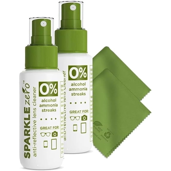 Sparkle Anti-Reflective Eco Friendly Lens Cleaner Spray Kit | (2X) 1oz ...