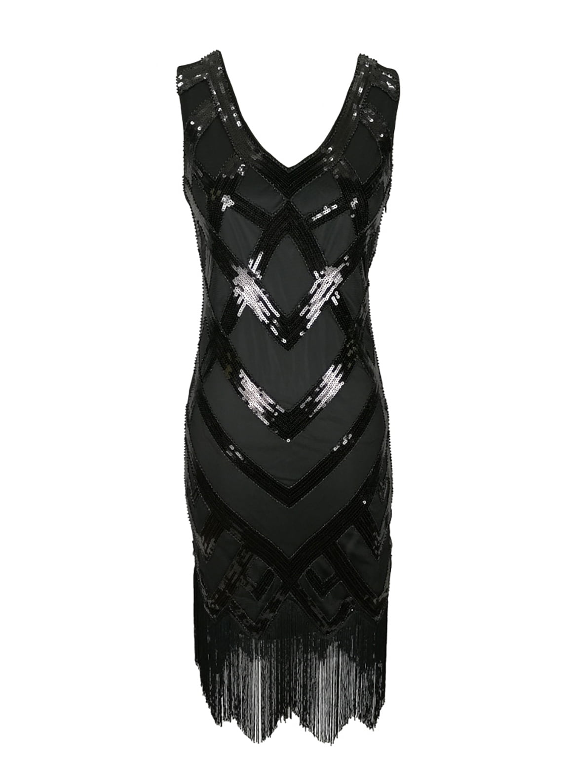 Sparkle Art Deco Sequin 1920s Flapper Themed Party Dress Wear Outfits ...