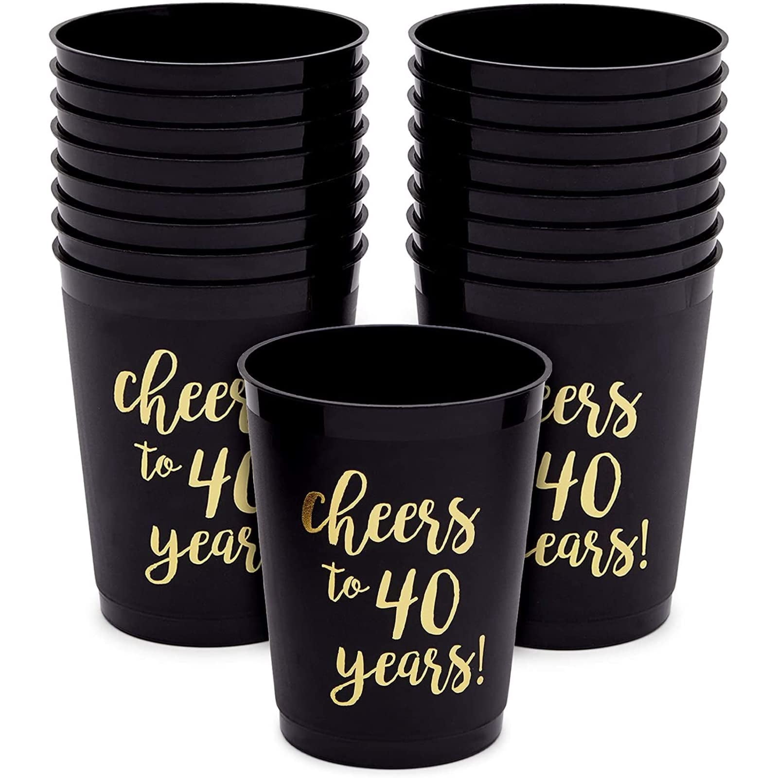 Sparkle and Bash 16 Pack Cheers BSL1 to 40 Years Plastic Party Cups ...
