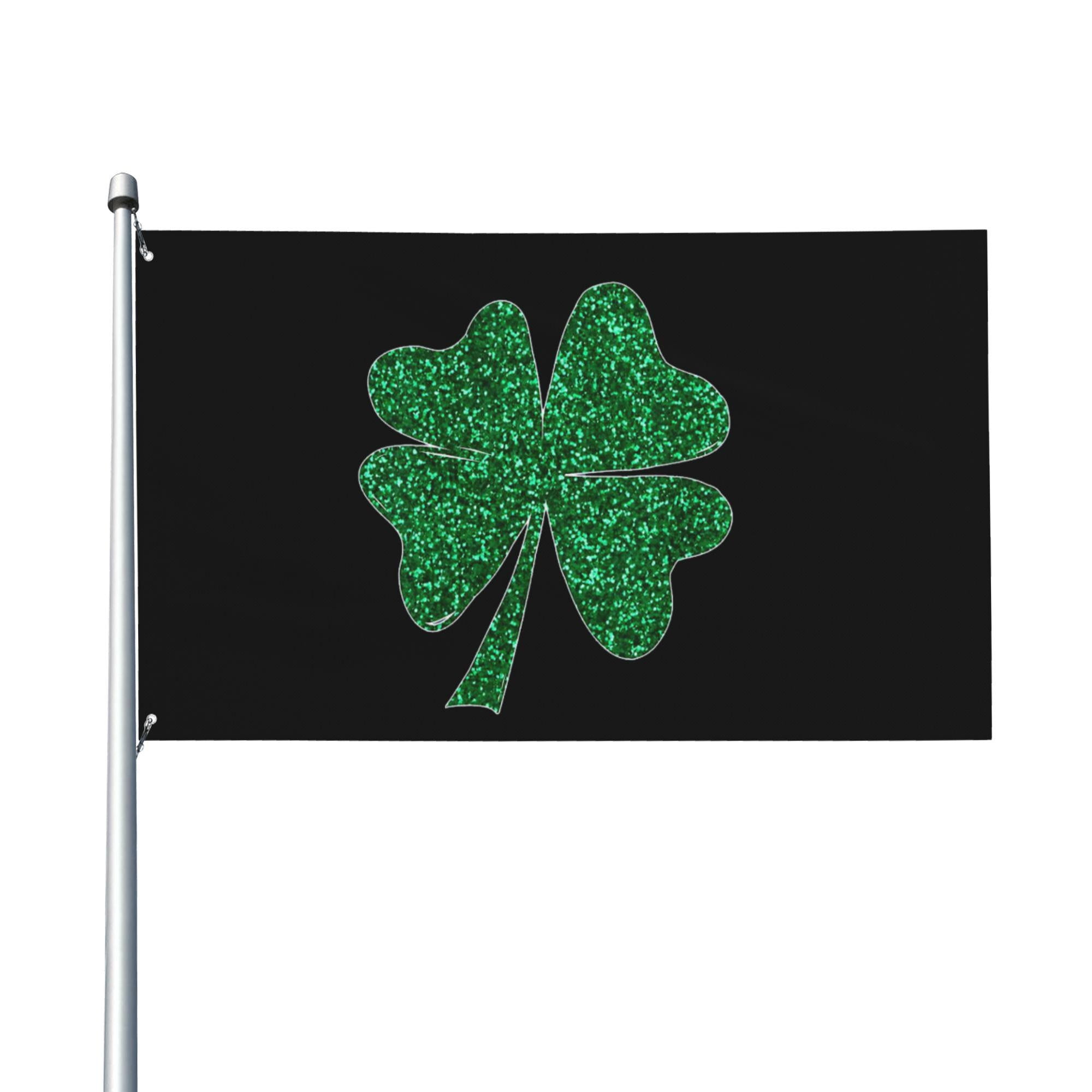 Sparkle Clover Shamrock Irish St Patricks Flag Outdoor Garden Flag ...