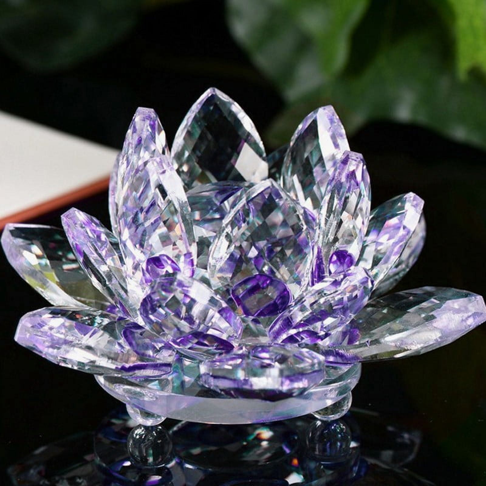 Sparkle Crystal Lotus Flower - Reflection Clear Crystal Lotus for Home ...
