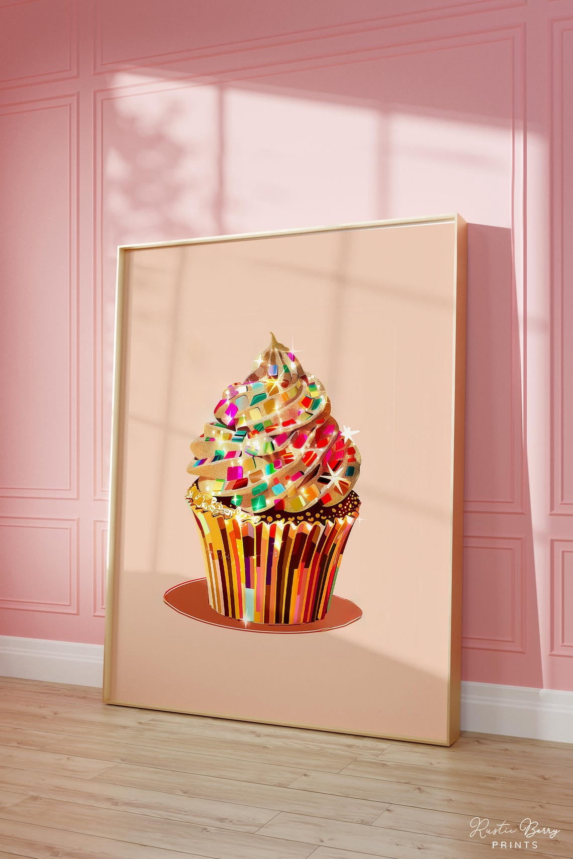 Sparkle Cupcake Art Print Wall Art Retro Poster Glam Cupcake Preppy ...