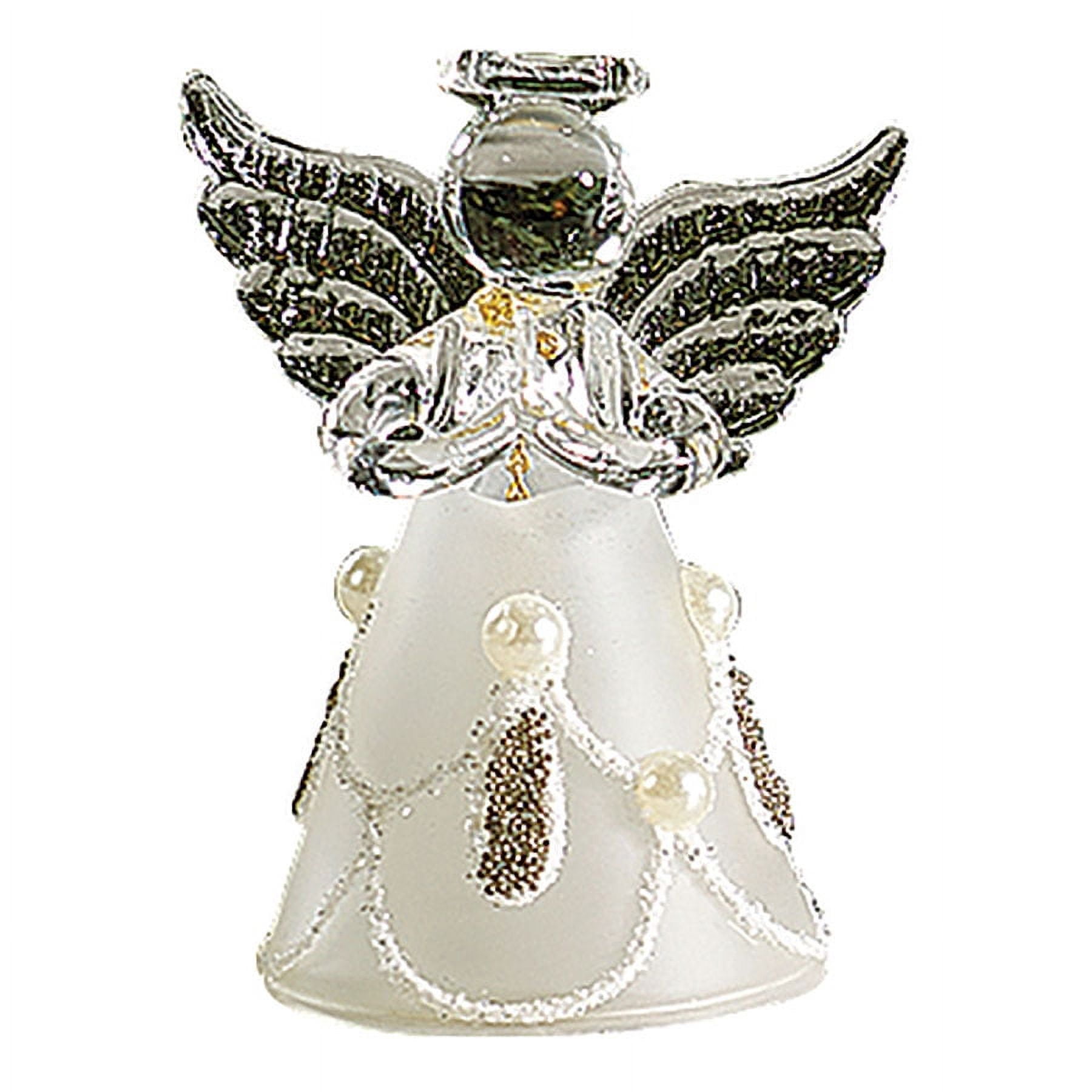 Sparkle Glass Angel Ornaments with Small Wings - Set of 6, Miniature ...