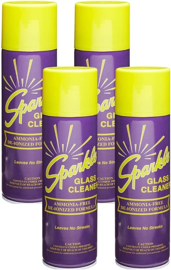 Sparkle Glass Cleaner Aerosol Spray Bottle, Ammonia-Free De-Ionized ...