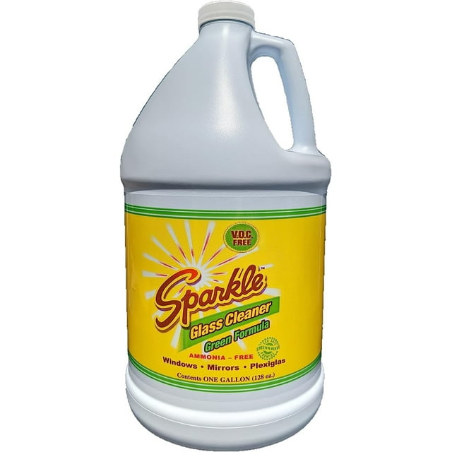 Sparkle Glass Cleaner, Green Formula, 1 Gallon Refill Bottle, 128 OZ ...