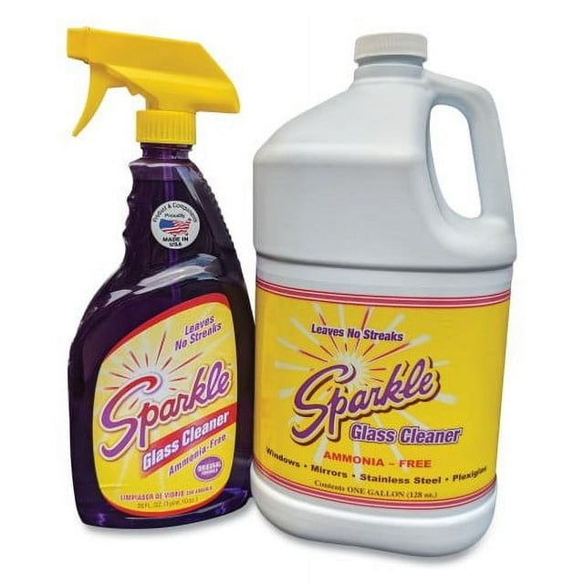 Sparkle Glass Cleaner, One Trigger Bottle & Onegal Refill,Each ...