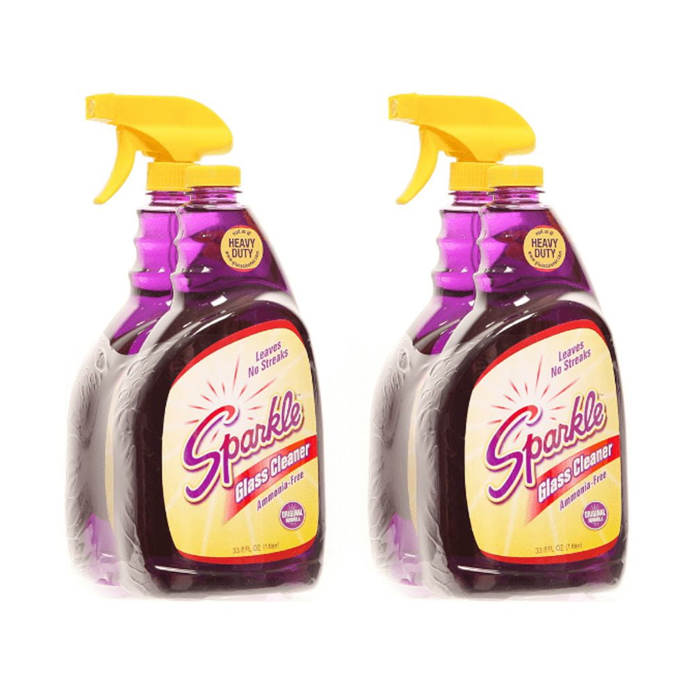 Sparkle Glass Cleaner Spray Bottle 2-Pack, Ammonia-Free Original ...