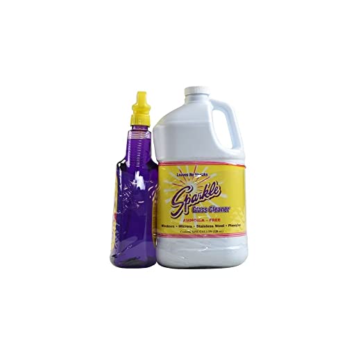 Sparkle Glass Cleaner Spray Bottle & Refill Bottle, Ammonia-Free ...