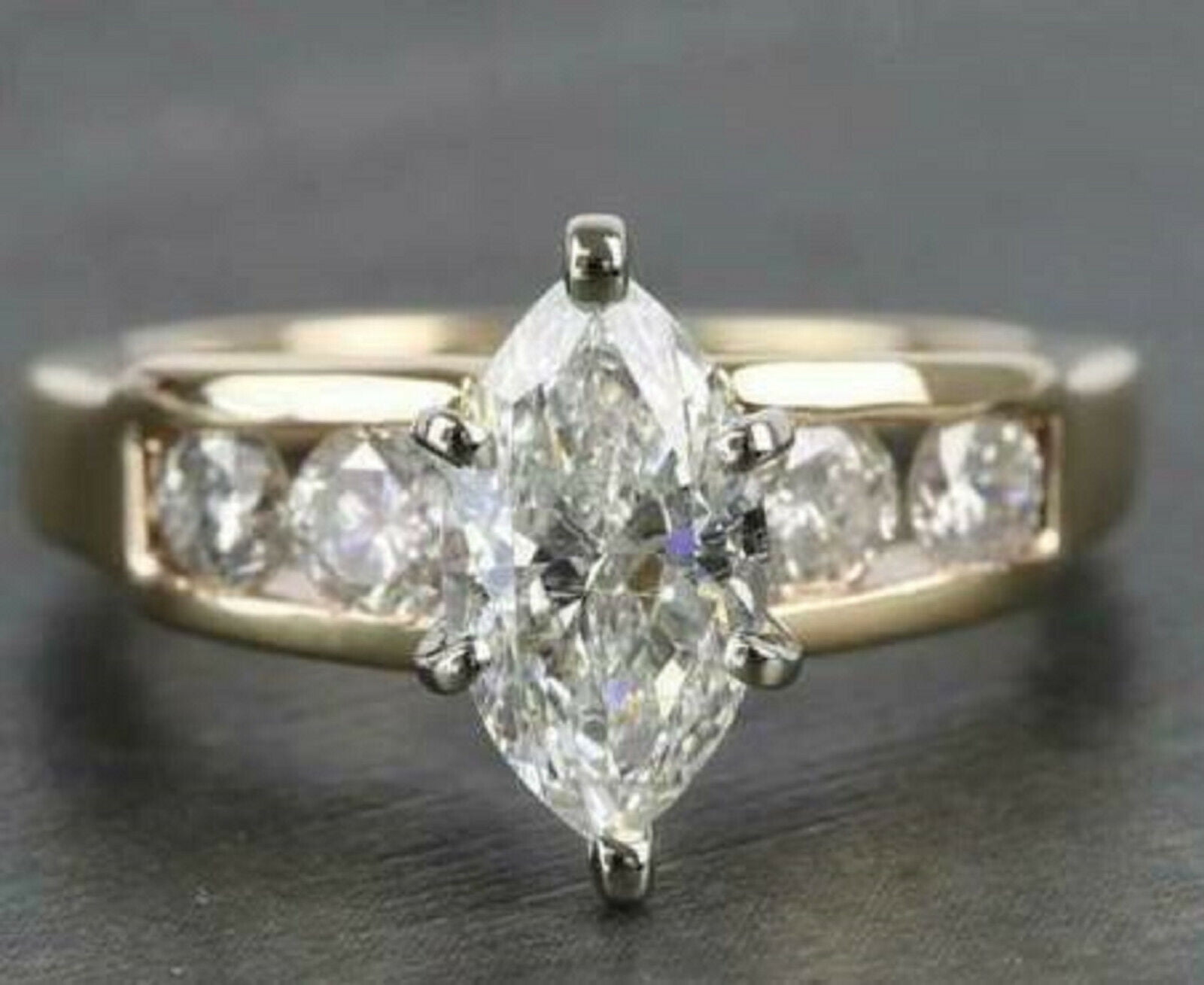 Sparkle Jewels Marquise Cut Cubic Zirconia Women's Channel Set ...