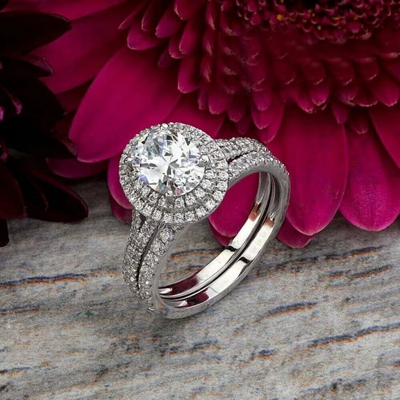 Dazzle Jewel 1.5 Ct Cushion Cut Lab Created Diamond Ring - 14K White ...