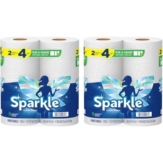 Sparkle Pick-A-Size Paper Towels, 6 Double Rolls = 12 Regular Rolls ...