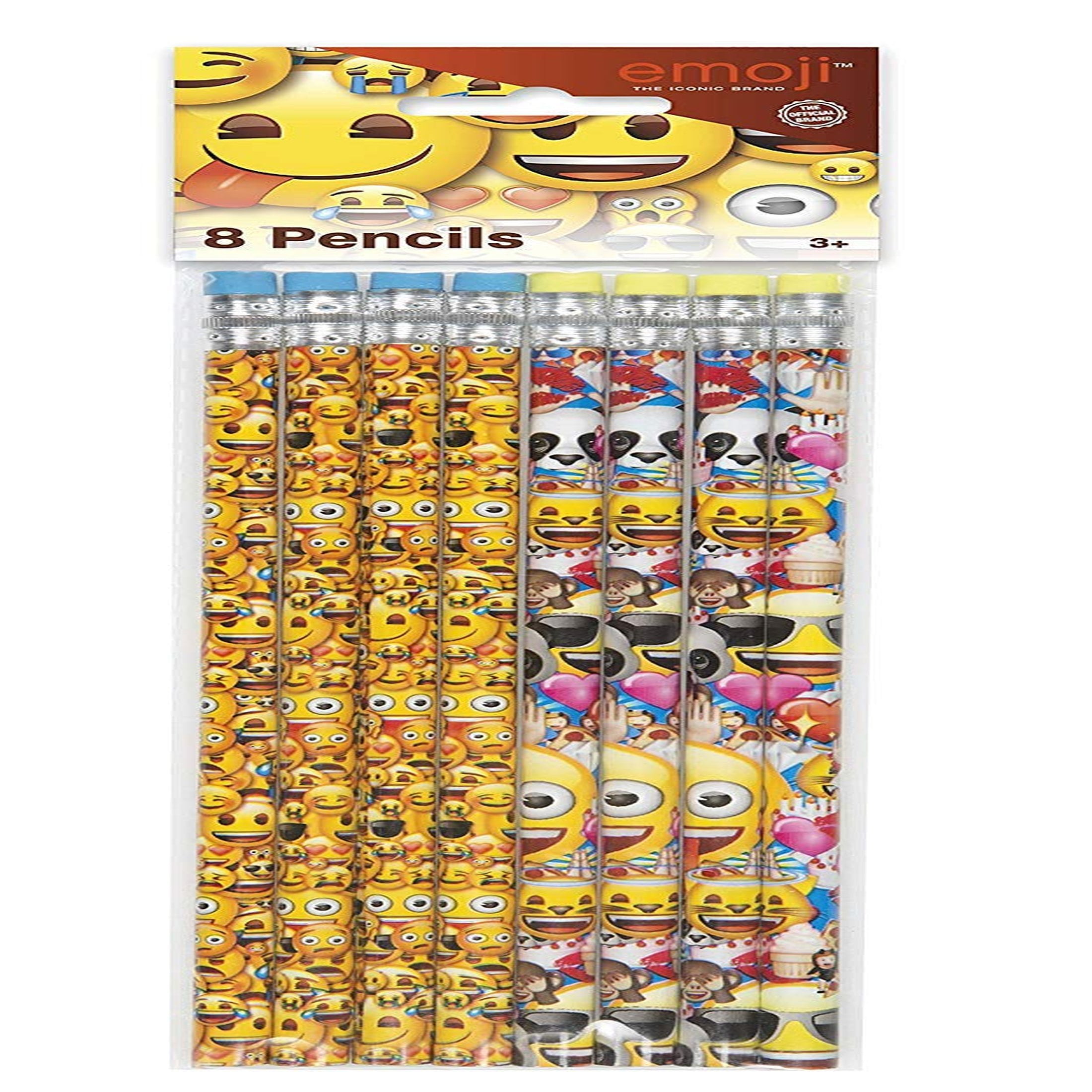 Sparkle Scribble Set - 8ct Emoji Pencil Favors. Perfect for party favors, school supplies, and ...