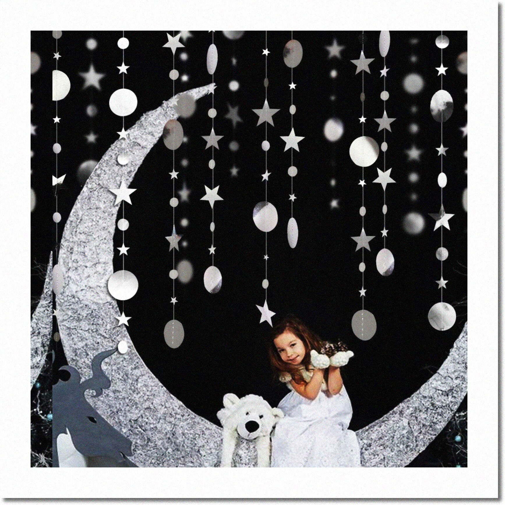 Sparkle and Shine Celebration Kit: Glittery Silver Star Garland ...