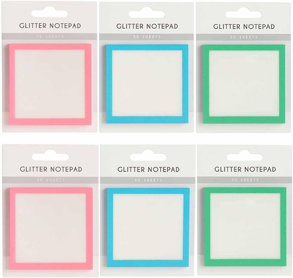 Sparkle Sticky Notes, Clear Post It Notes Pastel, Cute Self Adhesive ...