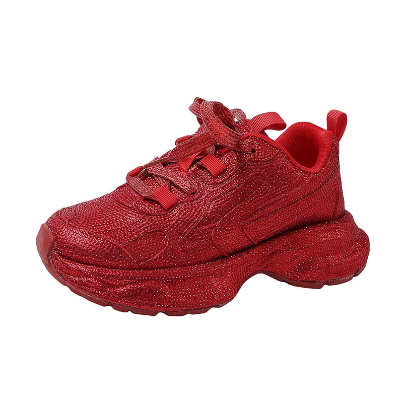 Sparkle Stride Women's Chunky Sneaker: Bedazzled Sneaker with Lace-Up ...