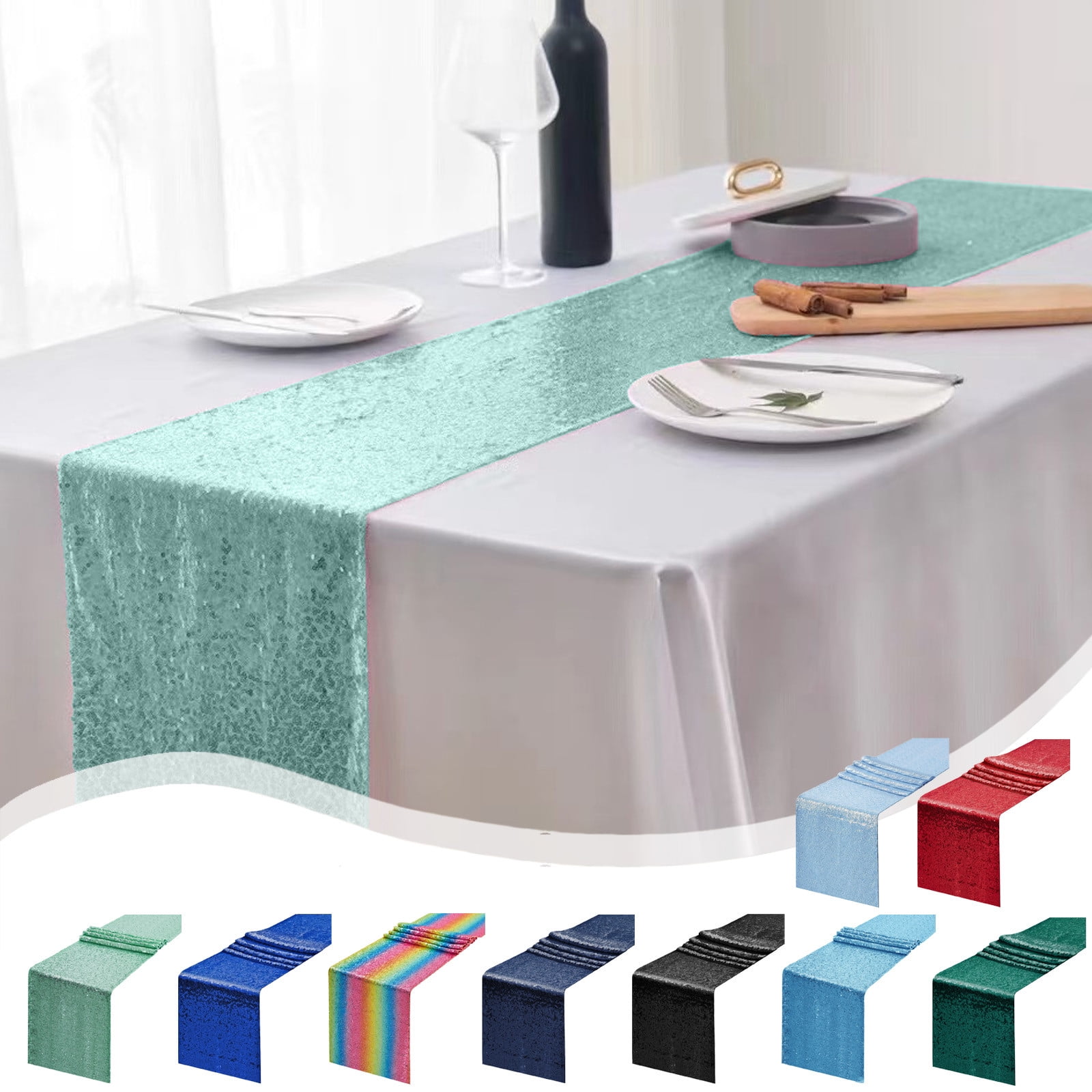 Sparkle Table Flag Wedding Decorations with Glitter Fringe and Nylon ...