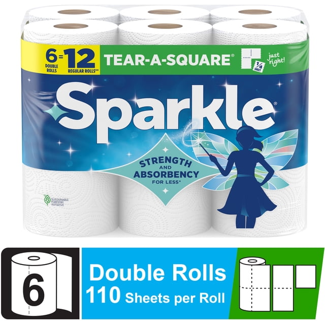 Sparkle Tear-a-Square Towels | Dispenser towels for retail - Walmart ...