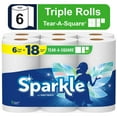 Sparkle Tear-a-Square Paper Towels, 6 Triple Rolls, White, Customizable ...