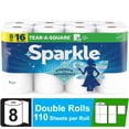 Sparkle Tear-A-Square Paper Towels, 8 Double Rolls, 110 Sheets per Roll ...