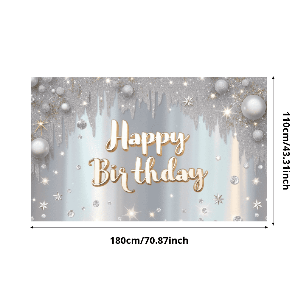 Sparkle Theme Birthday Banner Glitter Decoration Birthday Party ...