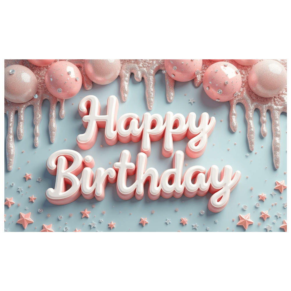 Sparkle Theme Birthday Banner Glitter Decoration Birthday Party ...