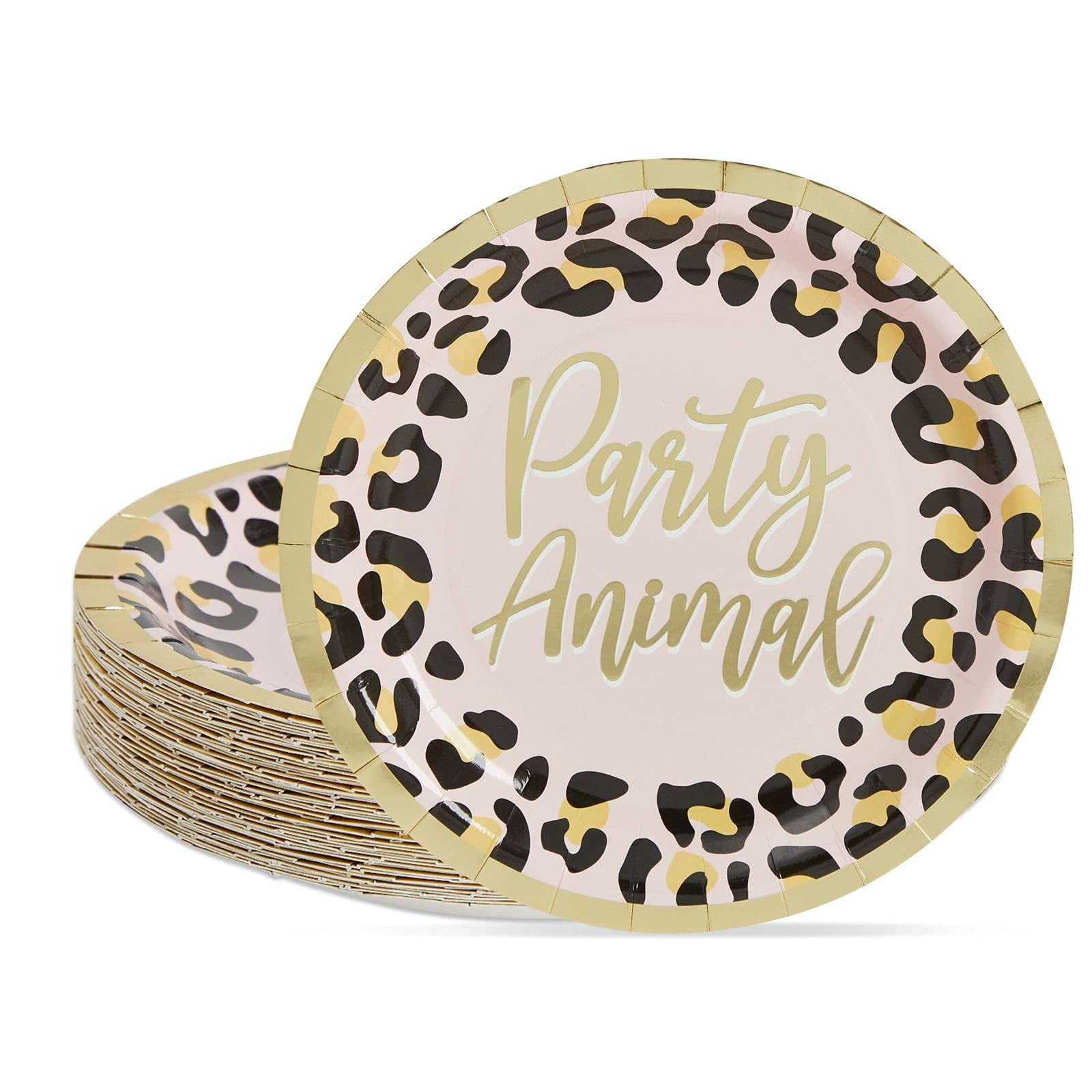 Sparkle and Bash Cheetah Print Paper AFN1Plates for Party Animal Safari ...