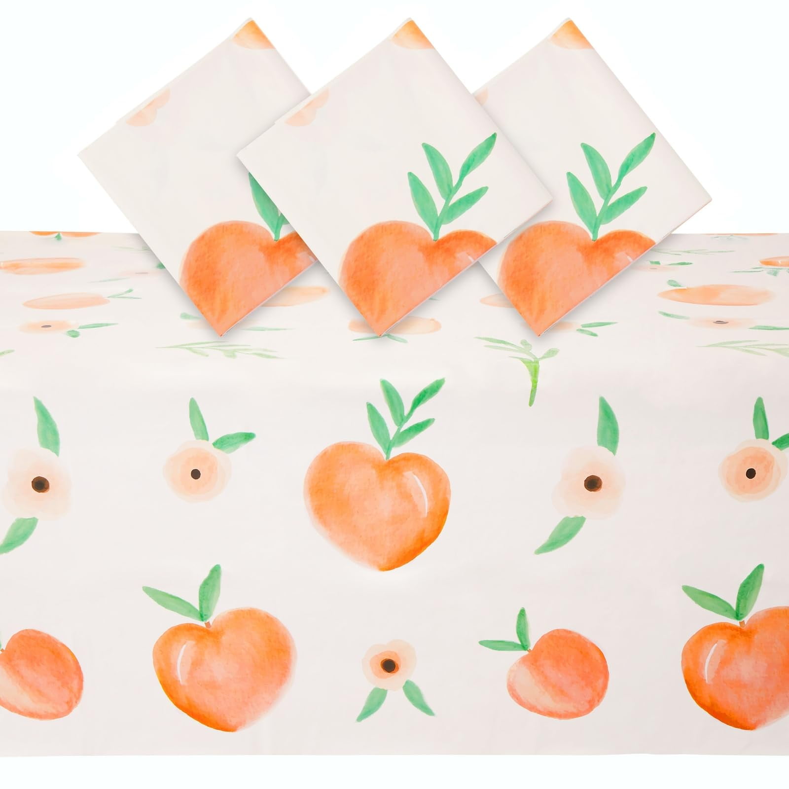 Sparkle and Bash One Sweet Peach 54x108 Inch Peach Tablecloth 3-Pack ...