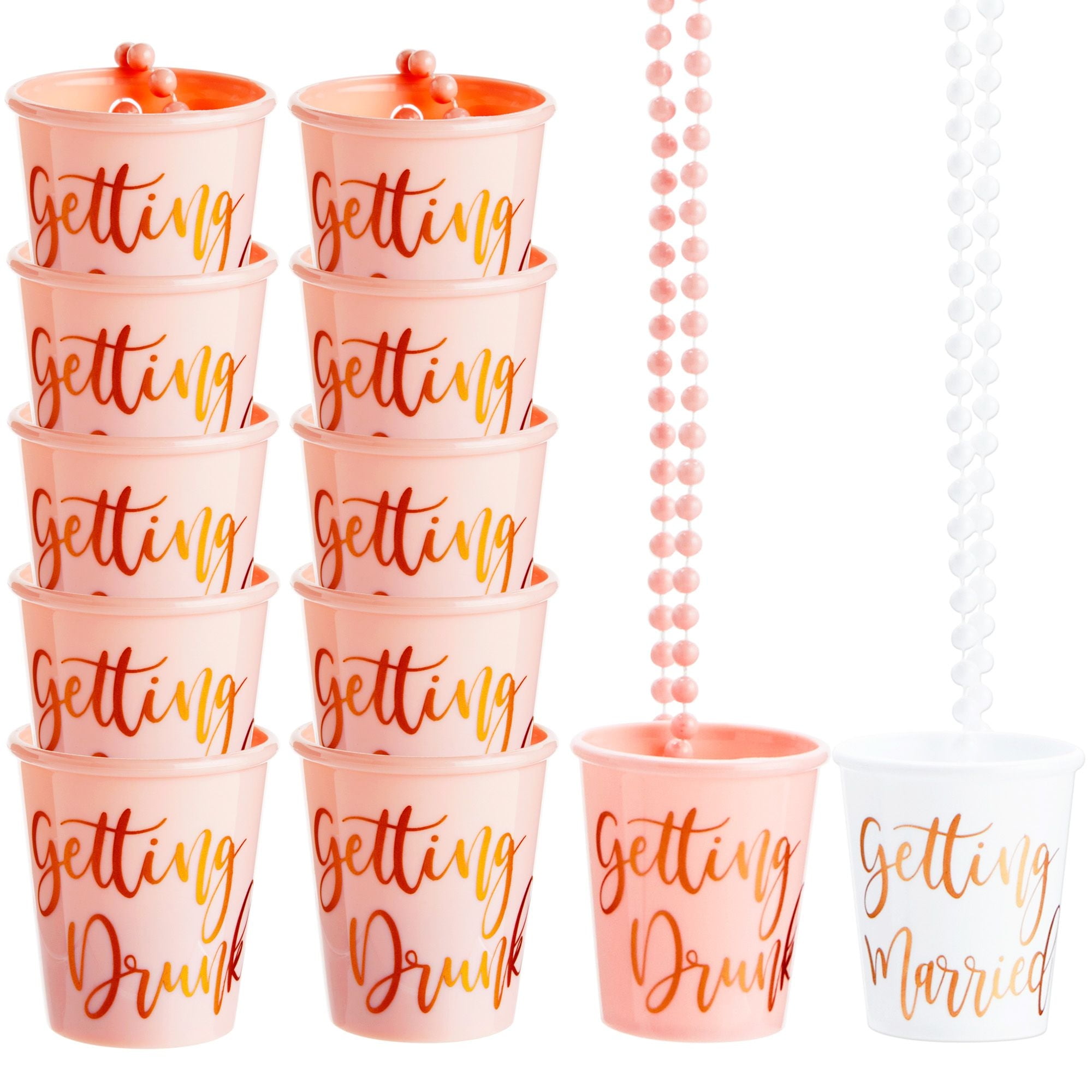 Sparkle and Bash Set of 12 Beaded Bachelorette Shot Glass Necklaces for ...