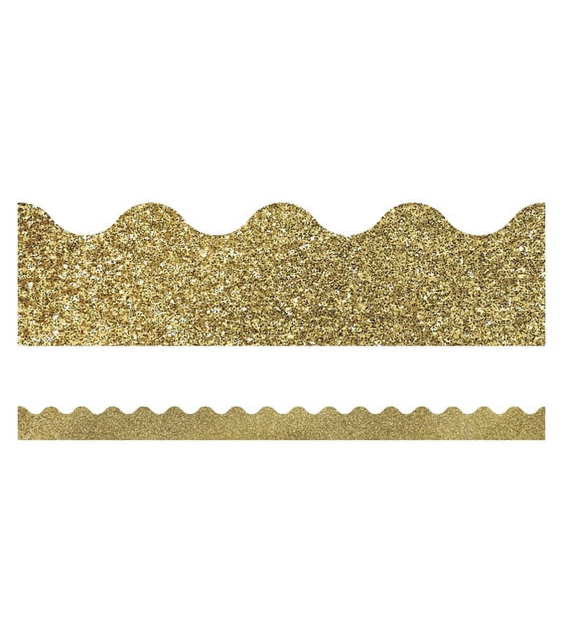 Sparkle and Shine Gold Glitter Scalloped Bulletin Board Borders (Other ...