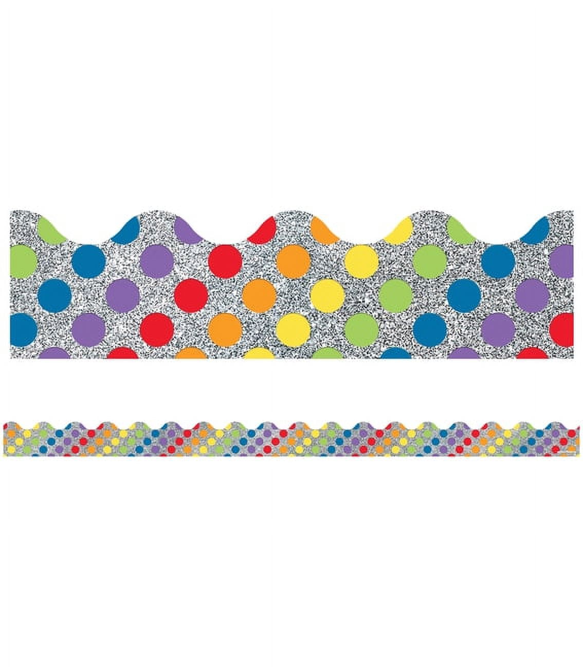 Sparkle and Shine Rainbow Dots on Glitter Scalloped Borders (Other ...