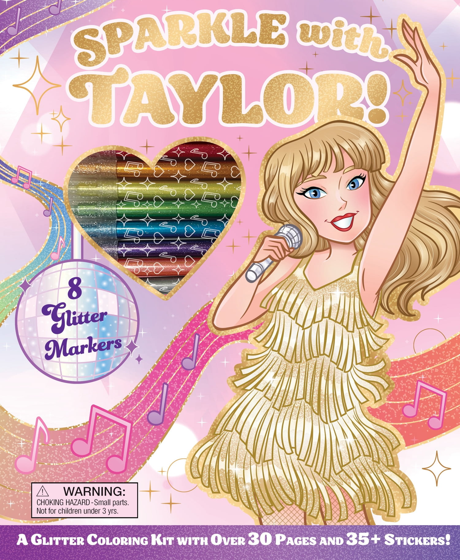 Taylor Swift Glitter Coloring Kit with 64 Pages, 8 Glitter Markers, 30 ...