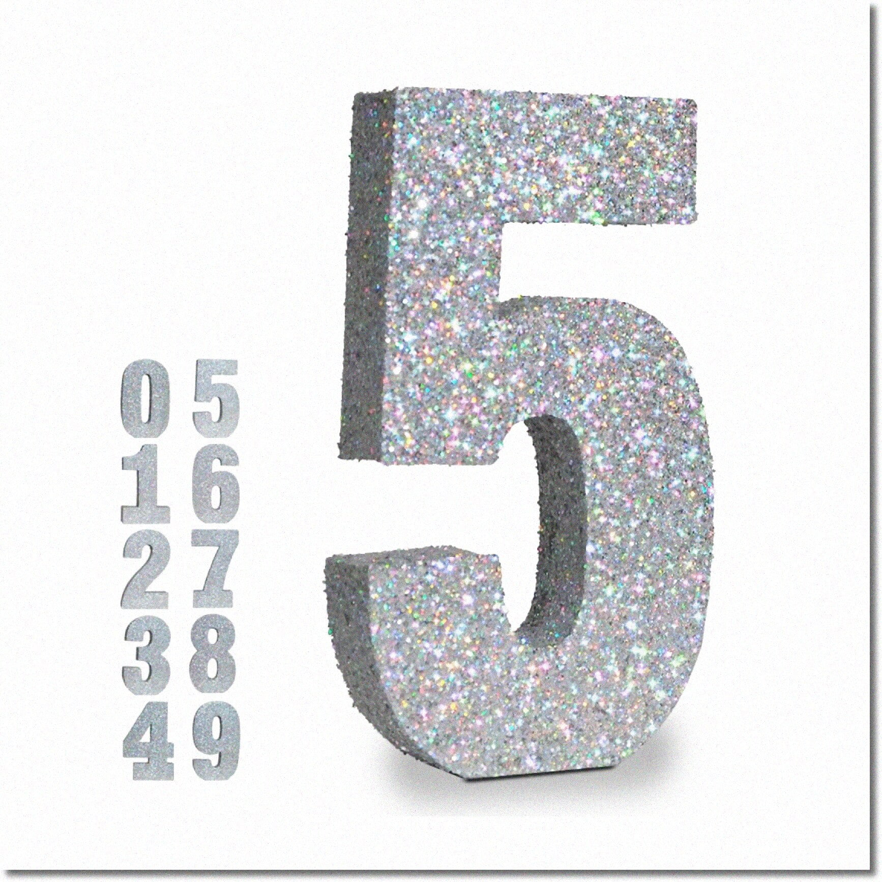 SparkleFest 5 - Glittery Silver Birthday Table Decorations ...