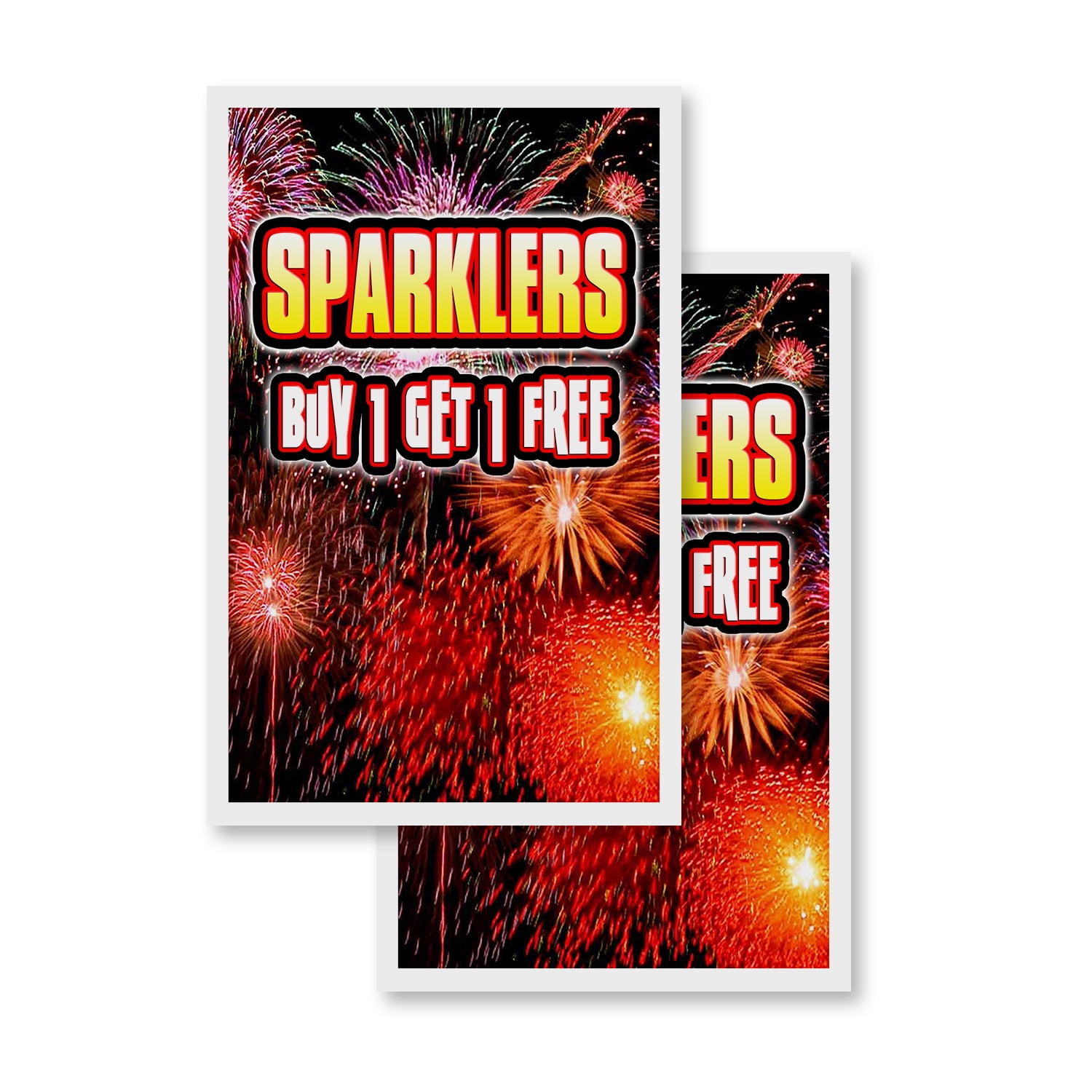 Sparklers Buy 1 Get 1 Free (2-PACK) 24" x 36" Vinyl Decals | Sign ...