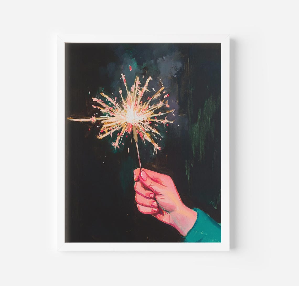 Sparklers Fine Art Print, Lit Sparklers Wall decor, Hand flares prints ...