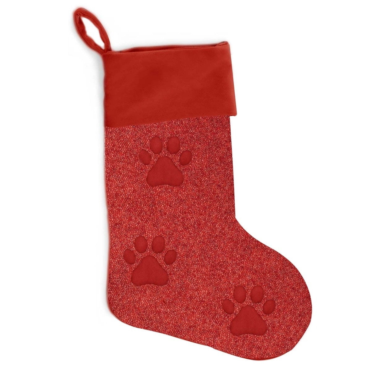 Sparkles Home Luminous Paw Print Rhinestone Stocking Red - Walmart.com