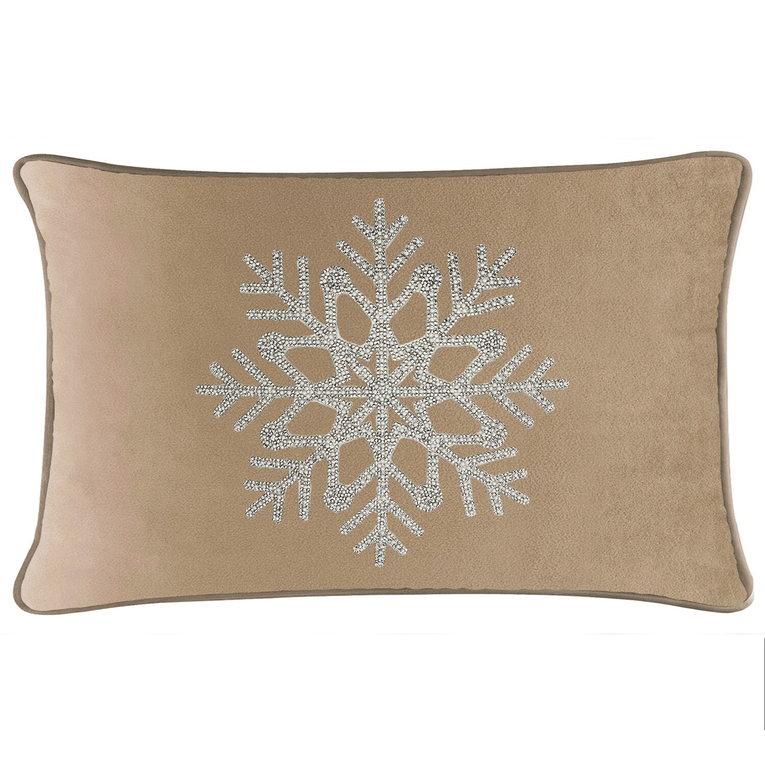 Sparkles Home Rhinestone Snowflake Pillow Champagne Velvet 14x20 ...