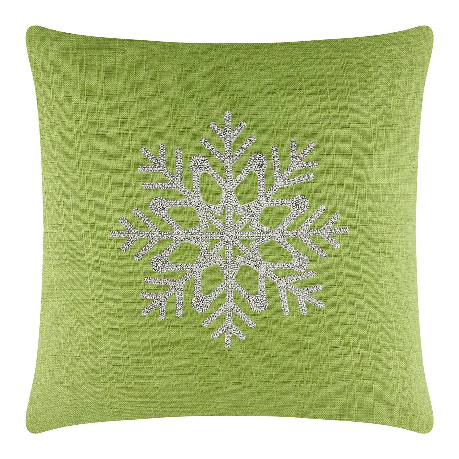 Sparkles Home Rhinestone Snowflake Pillow Lime 20x20 - Walmart.com