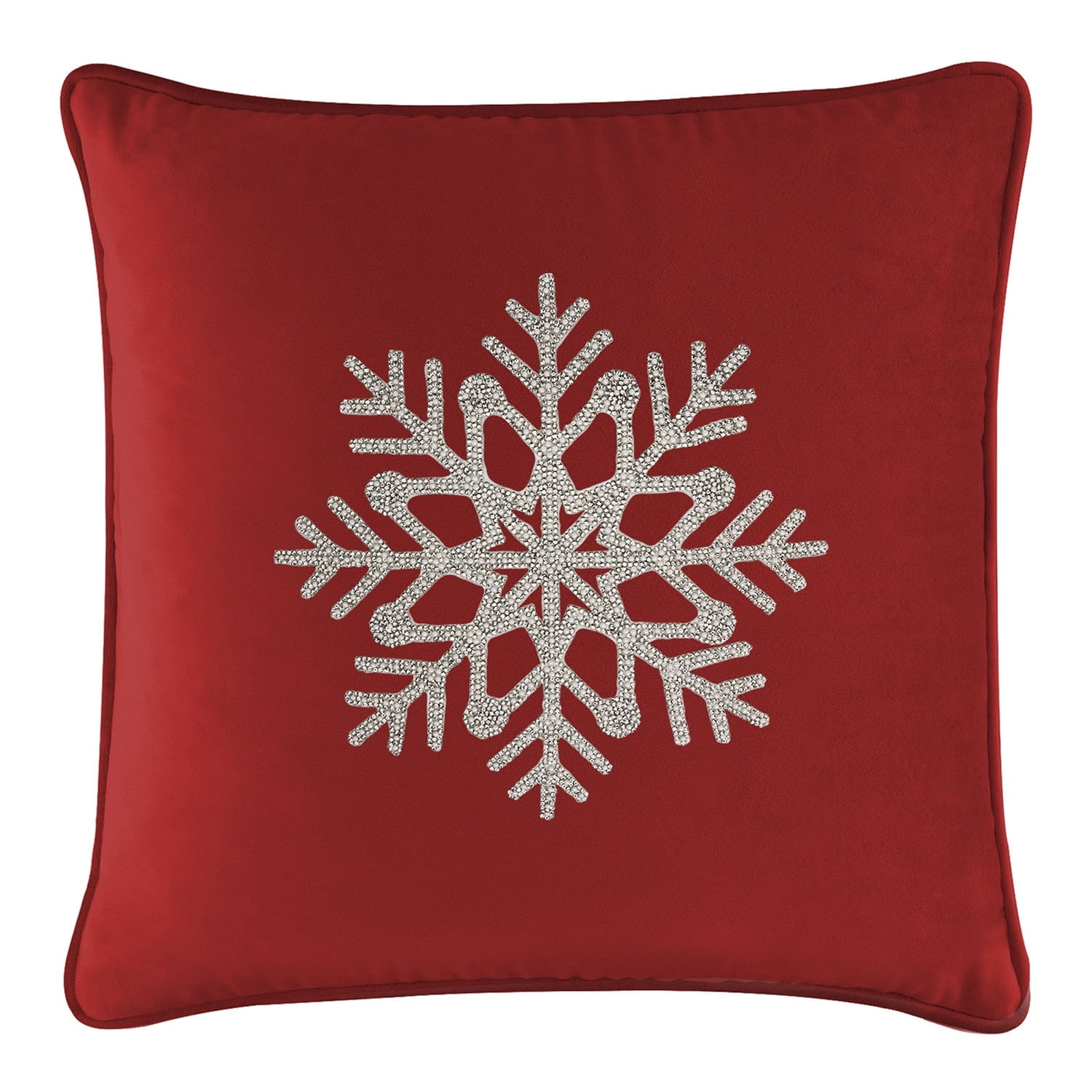 Sparkles Home Rhinestone Snowflake Pillow Red 20x20 - Walmart.com