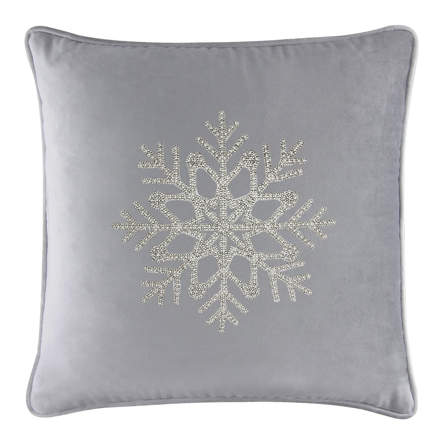 Sparkles Home Rhinestone Snowflake Pillow Pewter 20x20 - Walmart.com