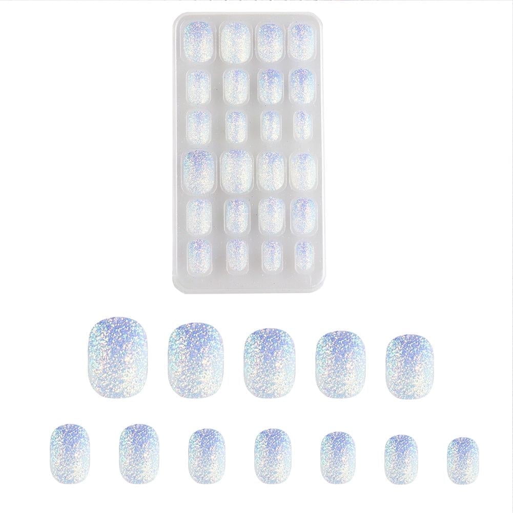 Sparkling 24pcs Kids Childrens Girl Fake Stick Press Finger False On ...