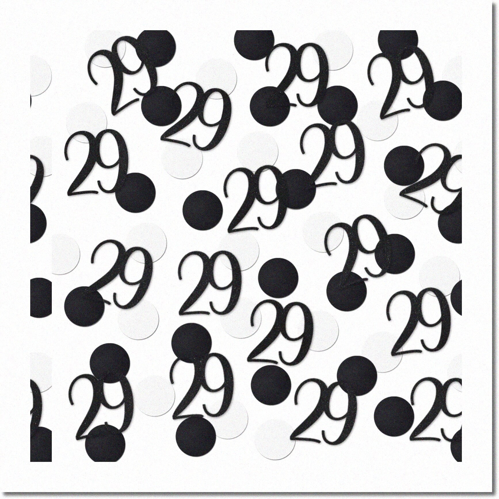 Sparkling 29th Birthday Celebration Kit - Black Glitter Number Confetti ...