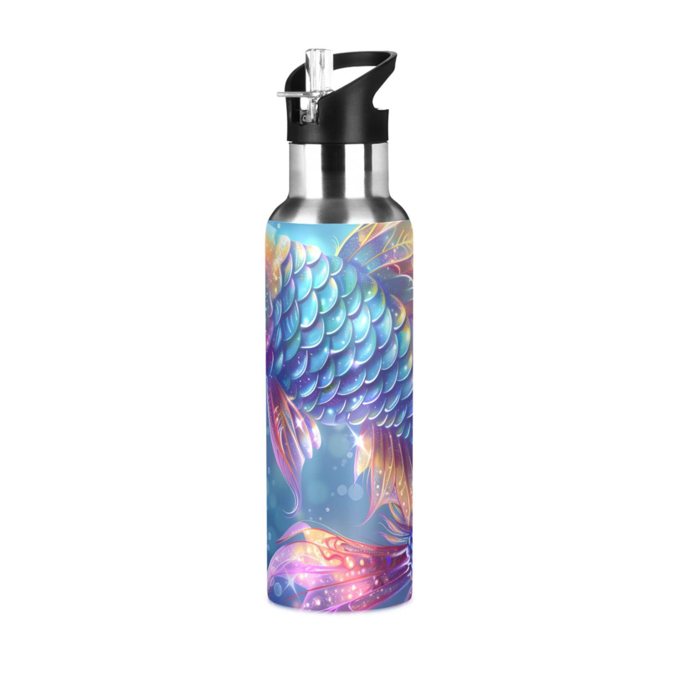 Sparkling Beautiful Fish Stainless Steel Water Bottle 20oz/600ml Double ...