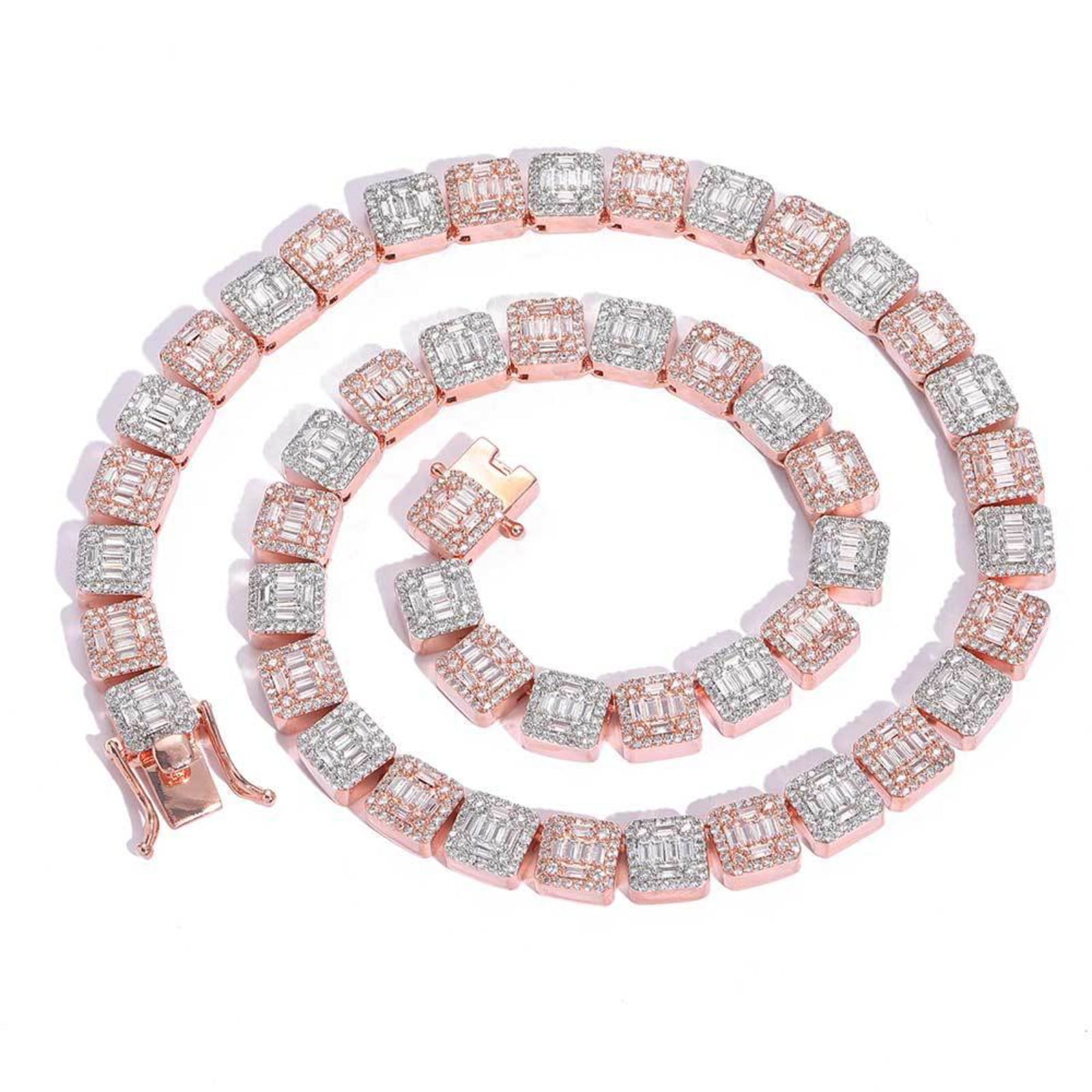 Sparkling Big Hip Hop Tennis Necklaces for Men, Width 10MM Men Tennis ...